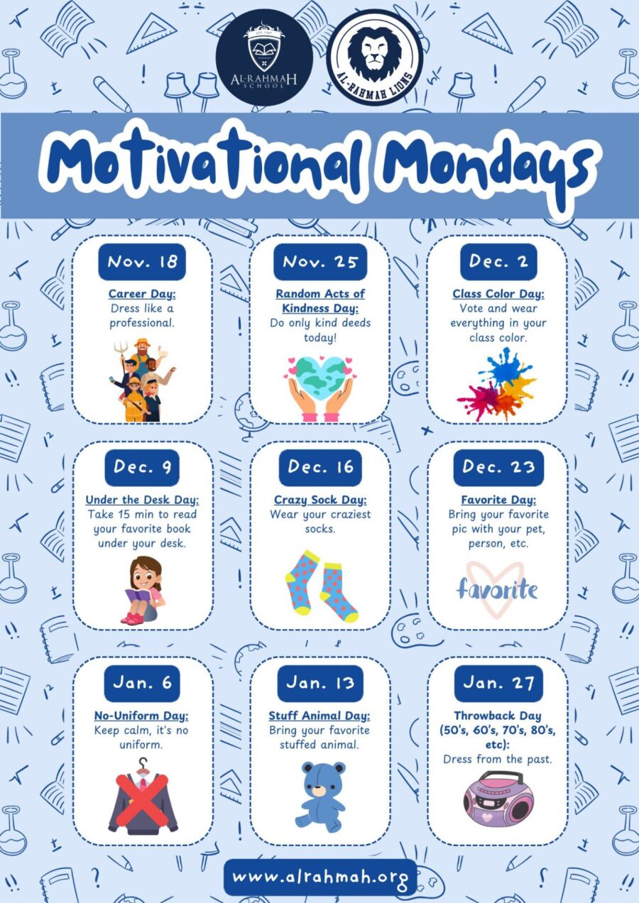 Motivational Monday Calendar – Al-Rahmah School (ARS)